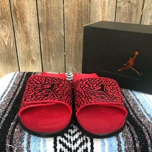 Jordan | Shoes | Nike Jordan Hydro 7 V2 Slide Sandals Gym Red Black ...